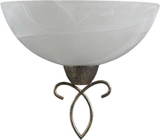 Lampenwelt.com Wandleuchte, Wandlampe Innen Mohija dimmbar (Landhaus, Vintage, Rustikal) in Wei&szlig; aus Glas u.a. f&uuml;r Wohnzimmer & Esszimmer (1 flammig, E27, A++) - Wan