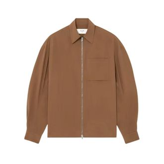 Celine Overshirt aus Seidenleinwand - - Blouses & Shirts - Damen - Braun - S