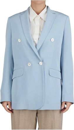 Kiton Femme, Vestes, Bleu, Taille: 42 FR Blazer crois&eacute; en soie