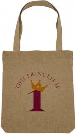 Fabulous Sac Shopping Tote Bag Aspect Lin - This Princess is 1 Celebration Birthday Party Gift Fantasy Magical - Sac de Courses Toile Epaisse 360g Beige Nature