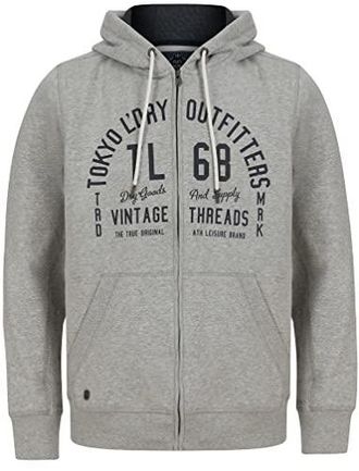 Tokyo Laundry Fairwell Sweat à capuche zippé avec capuche doublée en polaire pour homme, Gris clair, S