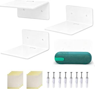 Generico Schwebende Acrylregale: Wandregale aus Acryl, multifunktionale Halterung, 4-teilig, Selbstklebender Wand-Organizer zur Aufbewahrung, Schlafzimmer, K&uuml;c