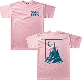 Generic Seven Lions Merch Cresent Moon T-shirt d&eacute;t&eacute; tendance d&eacute;contract&eacute; Y2K T-shirt &agrave; manches courtes Sport Unisexe, rose, XXL
