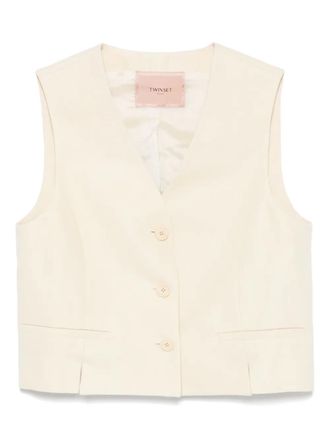 Twin-Set veston à plaque logo - Tons neutres