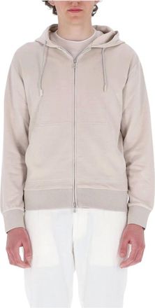 Eleventy Homme, Sweatshirts et sweats &agrave; capuche, Beige, Taille: XL Full Zip Hooded SweaT-shirt