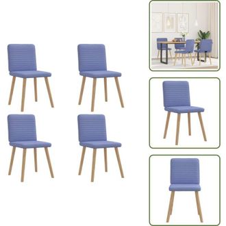 vidaXL Vidaxl - Esszimmerst&uuml;hle 4 Stk. Jeansblau Stoff - Esszimmerstuhl - Esszimmerst&uuml;hle - Essstuhl - Stuhl