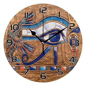 TropicalLife COZYhome Horloge murale moderne avec oeil dHorus &eacute;gyptien, silencieuse, sans tic-tac, fonctionne &agrave; piles pour salon, chambre, cuisine, bureau, &eacute;cole