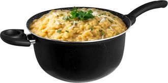 Pensofal Paiolo Biostone Mehrzweck-Risottopf aus Aluminium mit Antihaftbeschichtung, Steinoptik, Durchmesser 27 cm, Griff und Bakelit-Griff, induktionsgeeignet