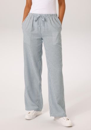 Aniston Schlupfhose ANISTON CASUAL, Damen, Gr. 40, N-Gr, blau (blau, wei&szlig;, gestreift), Web, Obermaterial: 100% Polyester, gestreift, weit lang, Hosen Schlupfh