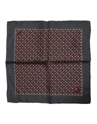 Dolce & Gabbana Mens Maroon Cocktail Silk Square Foulard Scarf
