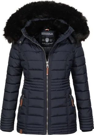 Navahoo Winterjacke Navahoo Umay Princess Damen Winter Steppjacke B900 mit kuschligem Teddyfell und abnehmbarer Kapuze