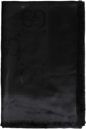 Gucci GG Jacquard Silk Wool Shawl