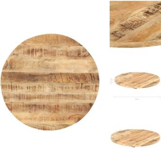 vidaXL Dessus de table Bois de manguier solide Rond 25-27 mm 60 cm - Dessus De Table - Plateau De Table - Bois De Manguier - Table Ronde - Meuble Industriel