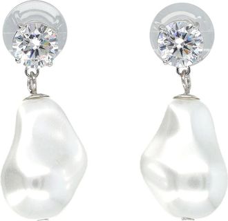 Self Portrait Femme, Accessoires, Gris, Taille: ONE Size Mottled Pearl Earrings