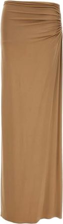 Magda Butrym Femme, Jupes, Beige, Taille: 38 FR Long Skirt Side Draping