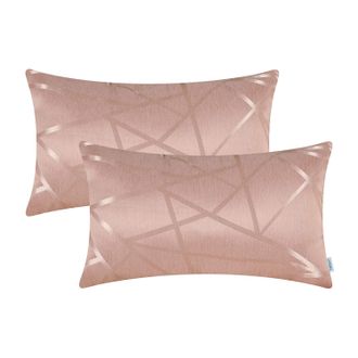 CaliTime Kissenbezüge Kissenhülle 2er-Pack Wurfkissenbezüge Cases für Couch Sofa Home Decor Modern Shining & Dull Contrast Dreiecke Abstrakte Linien Geometrisc