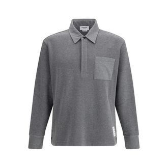Thom Browne Baumwoll-Polohemd mit klassischem Design - - Tops - Herren - Grau - M
