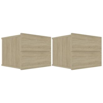 vidaXL Tables de chevet 2 pcs Chêne sonoma 40x30x30 cm Bois ingénierie Vidaxl