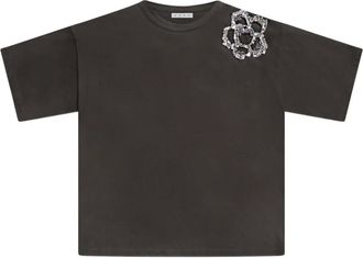 Area t-shirt à ornements en cristal - Gris