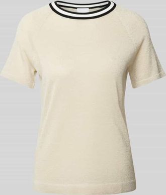 Jake*s T-Shirt mit geripptem Rundhalsausschnitt