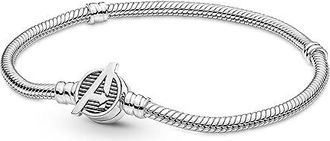 Pandora Pandora Bracelet maille serpent en argent sterling avec fermoir logo The Avengers Marvel, 19