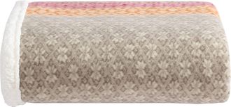 Eddie Bauer Überwurfdecke, gebürstete Fleece-Bettwäsche mit Sherpa-Rückseite, weiche und gemütliche Heimdekoration für Bett oder Couch (Fair Isle Khaki, 127 x 177