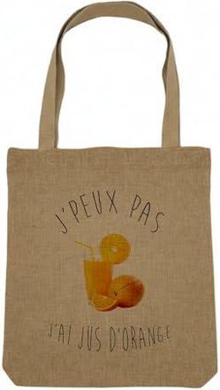 Fabulous Sac Shopping Tote Bag Aspect Lin - JPeux Pas JAi Jus dOrange Humour - Sac de Courses Toile Epaisse 360g Beige Naturel Cabas Port&eacute; Epaule Solide Imprim
