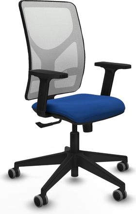 Piqueras y Crespo Stuhl geeignet f&uuml;r die Arbeit mit 2D-Armlehnen, h&ouml;henverstellbare Lendenwirbelst&uuml;tze, ausgestattet mit 3 Positionen und Schneidschaum, Wei&szlig;/Blau