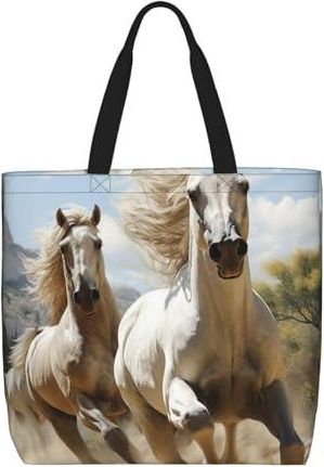Generic Chevaux Courant Sac A Main Femme L&eacute;ger Sacs De Courses D&eacute;contract&eacute; Sac Fourre Tout Pour Travail Gym Shopping
