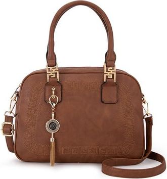 Montana West Petit sac à main avec poignée supérieure pour femme - Sac à main à bandoulière, S Marron