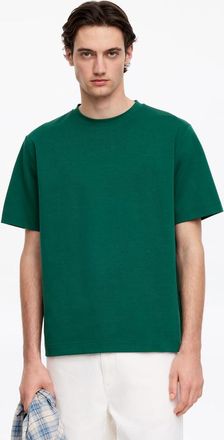 Arket Kastiges Interlock-T-Shirt -Gr&uuml;n