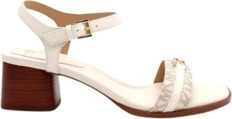 Michael Kors Femme, Chaussures, Beige, Taille: 37 EU Mandy Sandale en cuir et logo signature