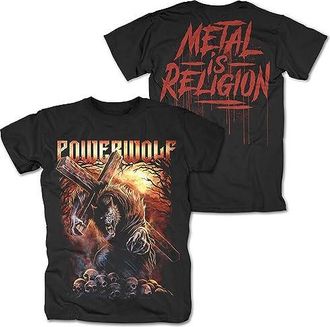 Powerwolf Via Dolorosa Homme T-Shirt Manches Courtes Noir 3XL 100% Coton Regular/Coupe Standard