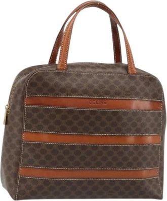 Celine Pre-owned Vintage Macadam Canvas Hand Bag - Femme - Pre-owned - Brun - Taille: ONE Size