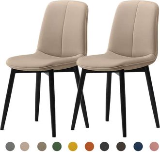 Generic Mid Century Esszimmerstuhl-Set Aus 2/4/6 - Moderner Esszimmerstuhl Aus Kunstleder Mit 4 cm Dicker Gepolsterter Sitzfläche, Beinen Aus Karbonstahl, Erg