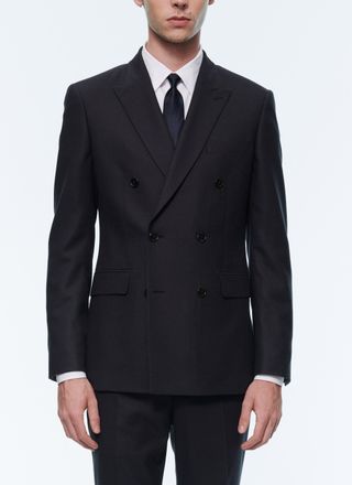 Fursac Veste crois&eacute;e en flanelle de laine - Taille 46 - Homme