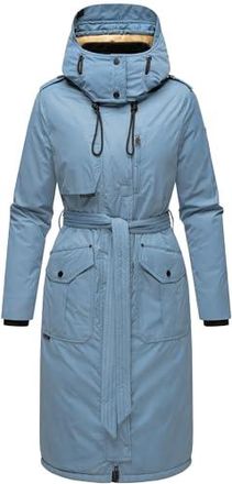 Navahoo Manteau dhiver chaud pour femme avec col haut et capuche douce Hokulanii XS-XXL, Bleu poudre, XL