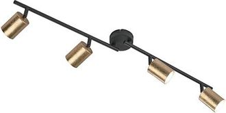 Fischer & Honsel Deckenleuchte, Spotleuchte, Vano | sandschwarz/blattgoldfarben| L: 79,00 cm, B: 8,00 cm,| Ausladung Decke: 13,00 cm| 4x GU10 - LED max. 4 Watt 3000 K 