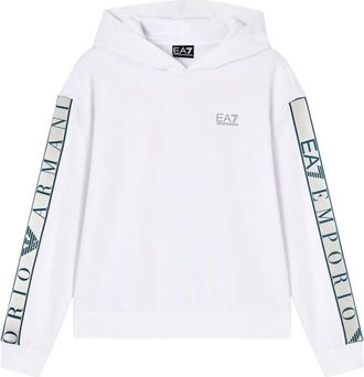 Emporio Armani Emporio Armani Ea7, Femme, Sweatshirts et sweats &agrave; capuche, Blanc, Taille: 40 FR Ventus7 Technical Sweat &agrave; capuche