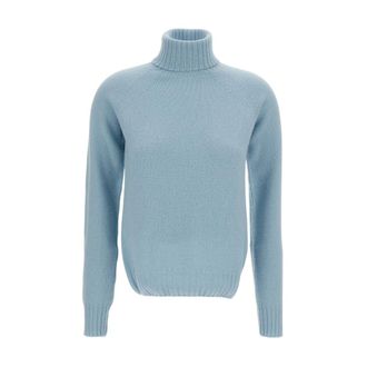 Drumohr Pull &agrave; col roul&eacute; c&ocirc;tel&eacute; - Femme - Pulls - Bleu - Taille: 38 FR