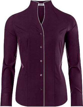 Vincenzo Boretti Chemisier, Modern-fit/l&eacute;g&egrave;rement cintr&eacute;, col Calice - Facile &agrave; Repasser Aubergine 40
