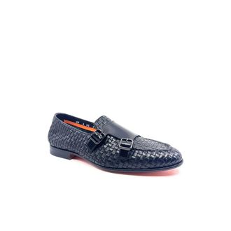 Santoni Gewebter Leder Mokassin - - Shoes - Herren - Schwarzk - 44 EU