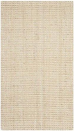Safavieh Naturfaser Teppich für Wohnzimmer, Esszimmer, Schlafzimmer - Natural Fiber Collection, Kurzer Flor, Elfenbein, 69 X 122 cm