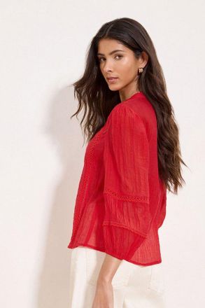 Lipsy Langarmbluse Lipsy Grandad-Bluse mit 3/4-&Auml;rmeln, Regular (1-tlg)