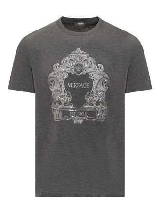 Versace chemise à broderie baroque - Gris