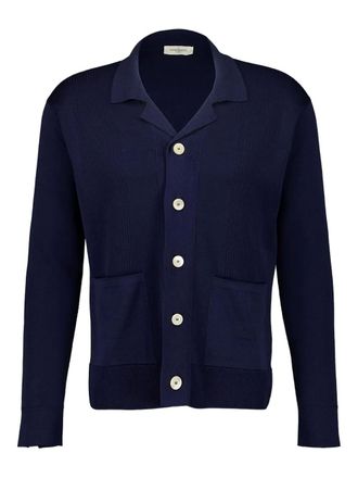 PIACENZA 1733 cardigan en maille &agrave; design c&ocirc;tel&eacute; - Bleu