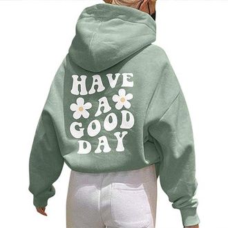 Onsoyours Sweats à Capuche Femme Impression De Motifs Have a Good Day Sweat-Shirt Pull avec Cordon Casual Manche Longue Hoodies Automne Hiver Chaud Streetwear B