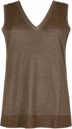 D.exterior Femme, Tops, Brun, Taille: 40 FR D&eacute;bardeur en maille lurex &agrave; col V