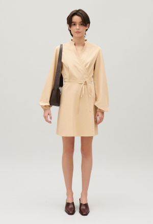 Claudie Pierlot Kurzes Wickelkleid mit Mao-Kragen