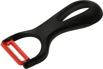 Fackelmann Fackelmann Ziehschäler 13,5 cm, Schäler mit sehr ergonomischem und leichtem Griff, hochwertiger Küchenhelfer mit Funktionsteil aus Keramik, geeignet f